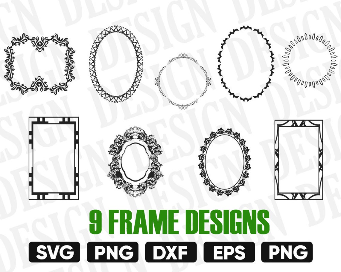 FRAME SVG Frame Silhouette Borders Clipart Frame Clipart - Etsy