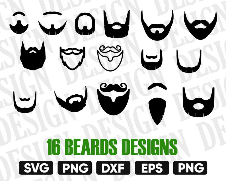 BEARD SVG, Beard Stencil, Mustache Svg, Beards Png, Beard Silhouette ...