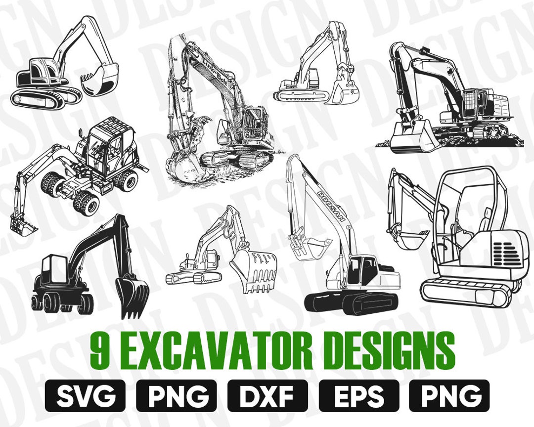 EXCAVATOR SVG, Digger Vehicle SVG, Digger Svg, Excavator Vector ...