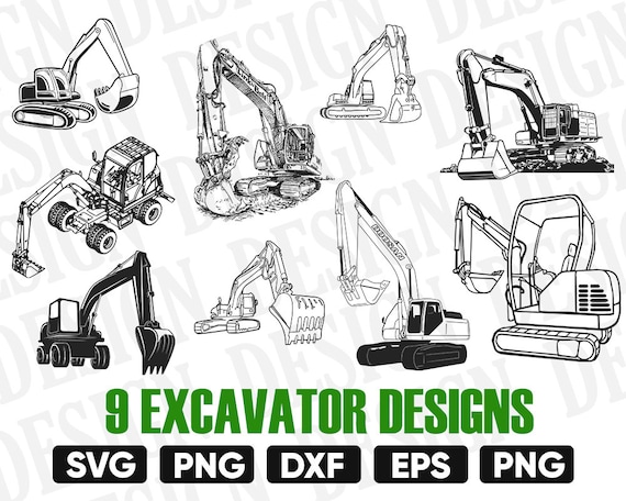 BAGGER SVG Bagger Fahrzeug SVG Bagger Svg Bagger Vektor | Etsy