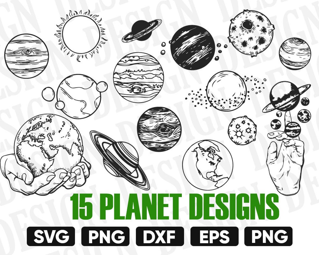 Planet Svg Bundle, Mercury Svg, Mercury Svg, Venus Svg, Earth Svg, Mars ...