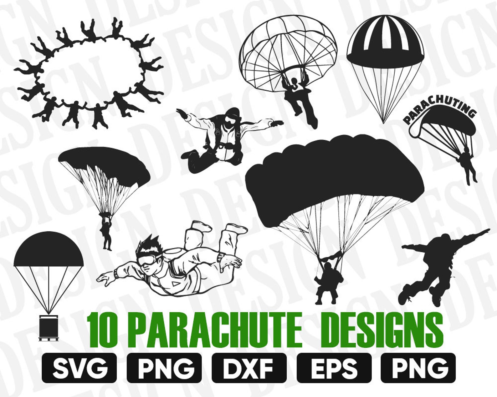 Parachute Svg Parachute Vector Parachuting Svg Skydive Svg - Etsy