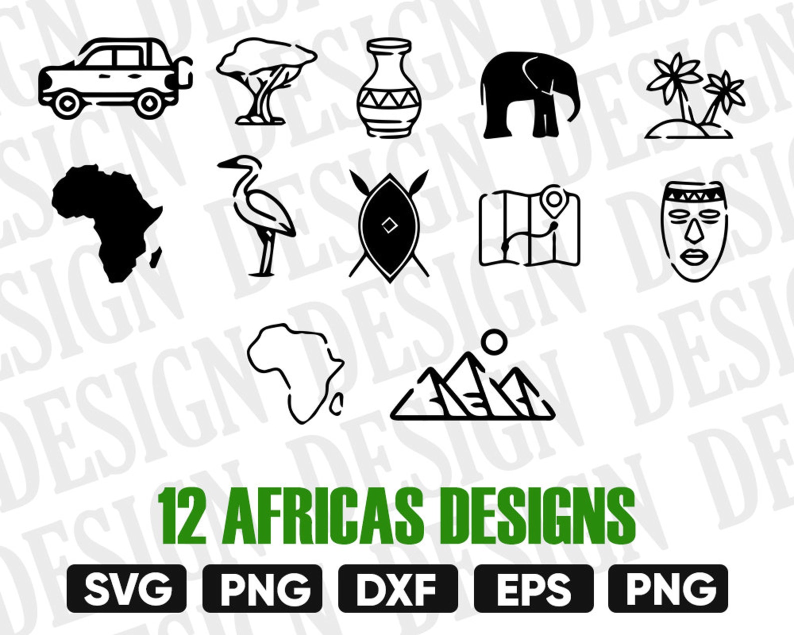 AFRICA SVG African Animal Svg Safari Svg Africa Silhouette - Etsy