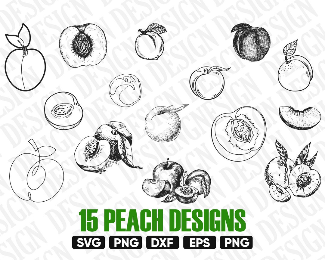 PEACH SVG, Peach Monogram, Peach Silhouette, Peach SVG Bundle, Peach ...