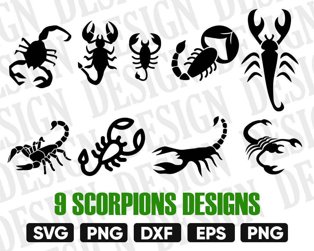SCORPION SVG, Scorpion Silhouette, Scorpion Stencil, Scorpio Svg File ...