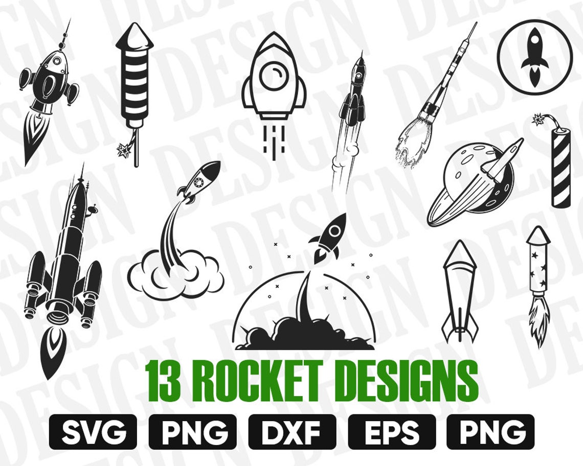 ROCKET SVG, Spacecraft Svg, Rocketship Svg, Rocket Silhouette ...