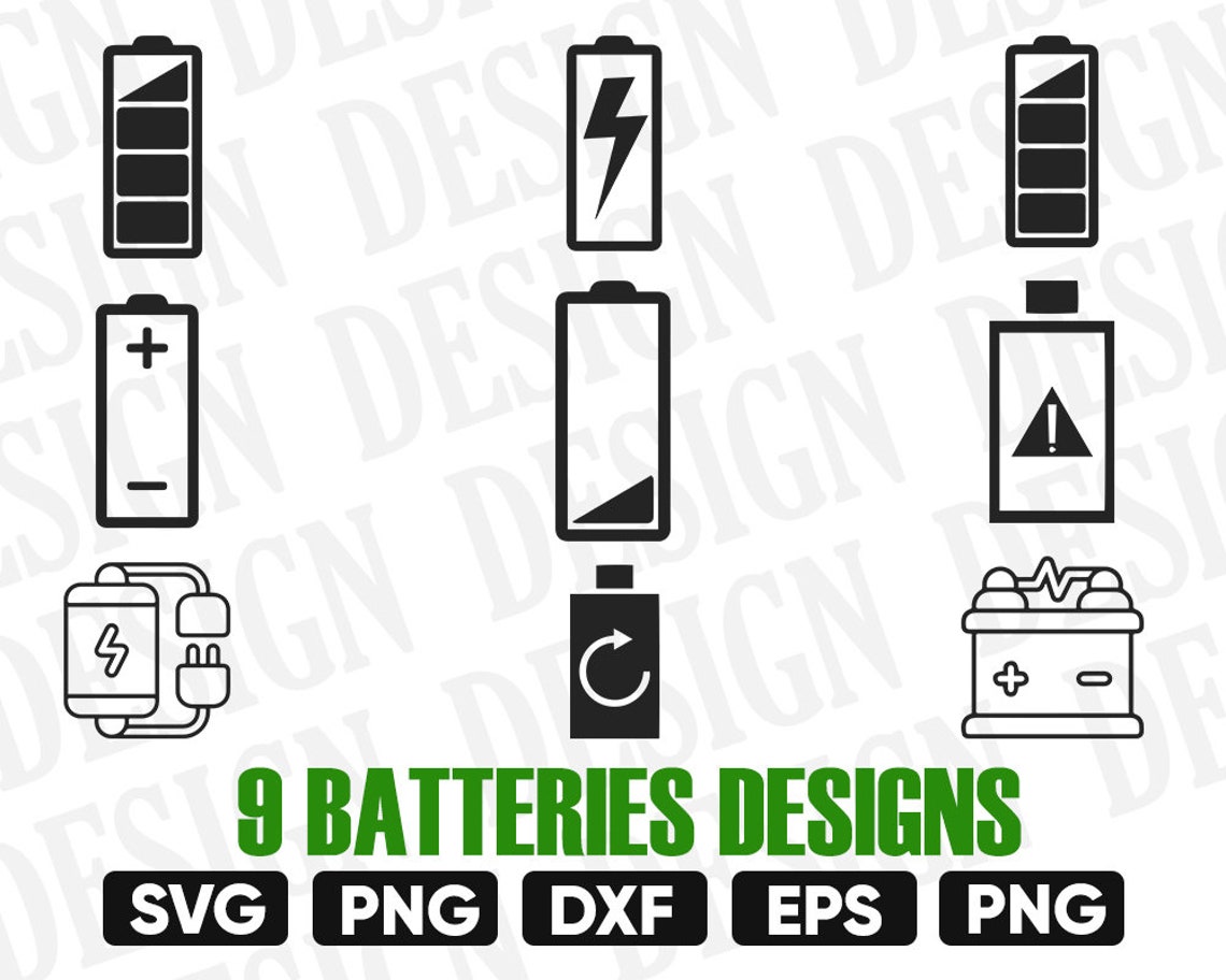 Batteries Svg Low Battery Svg Full Battery Svg Cricut - Etsy