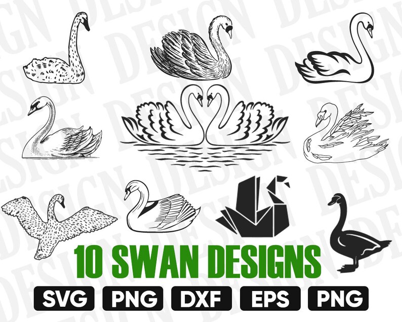 Cisne svg vector de cisne imágenes prediseñadas de cisne - Etsy España