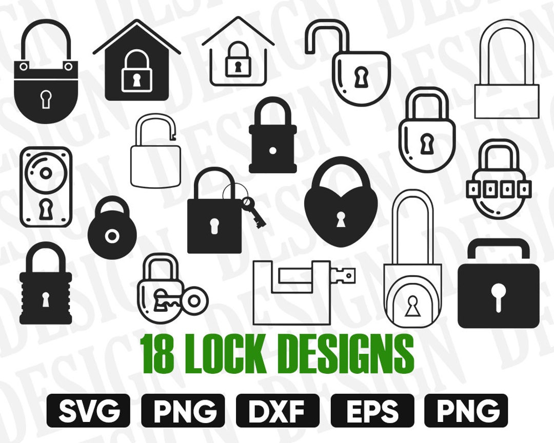 LOCK SILHOUETTE, Security Lock SVG, Lock Vector, Security Lock Clipart ...