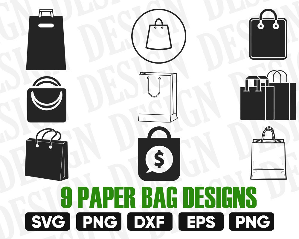 Paper Bag Svg Bag Svg Bundle Paper Bag Template Shopping | Etsy