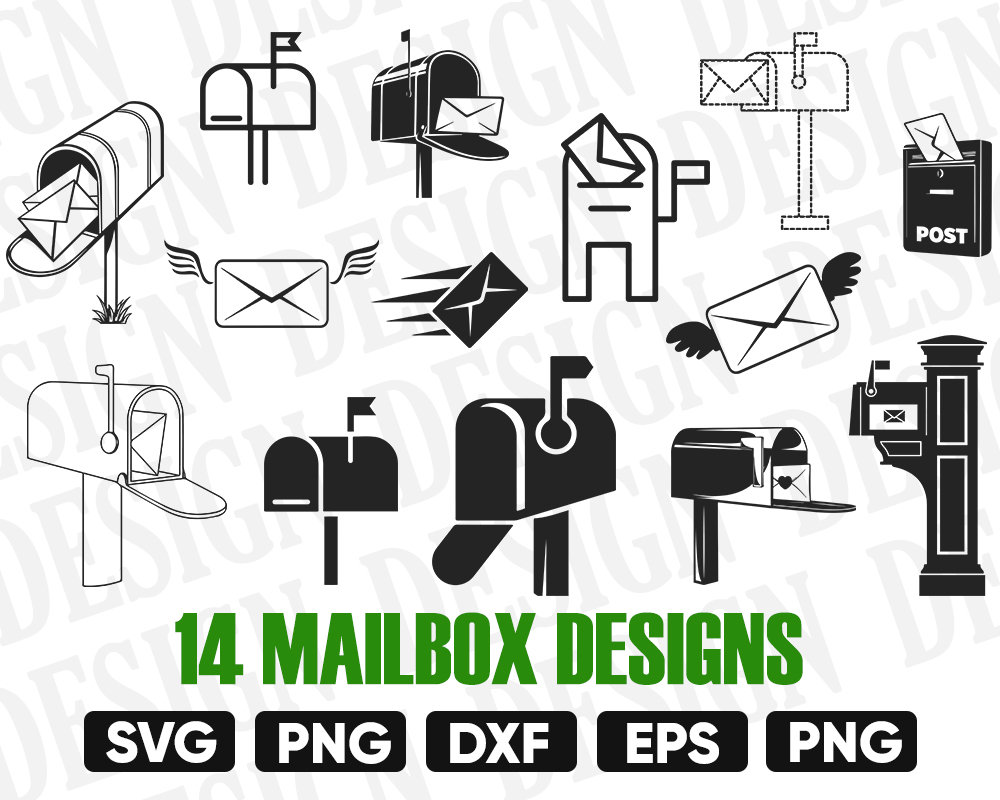MAILBOX SVG, Mailbox Silhouette, Mail Svg, Mailbox Clipart, Mailbox ...