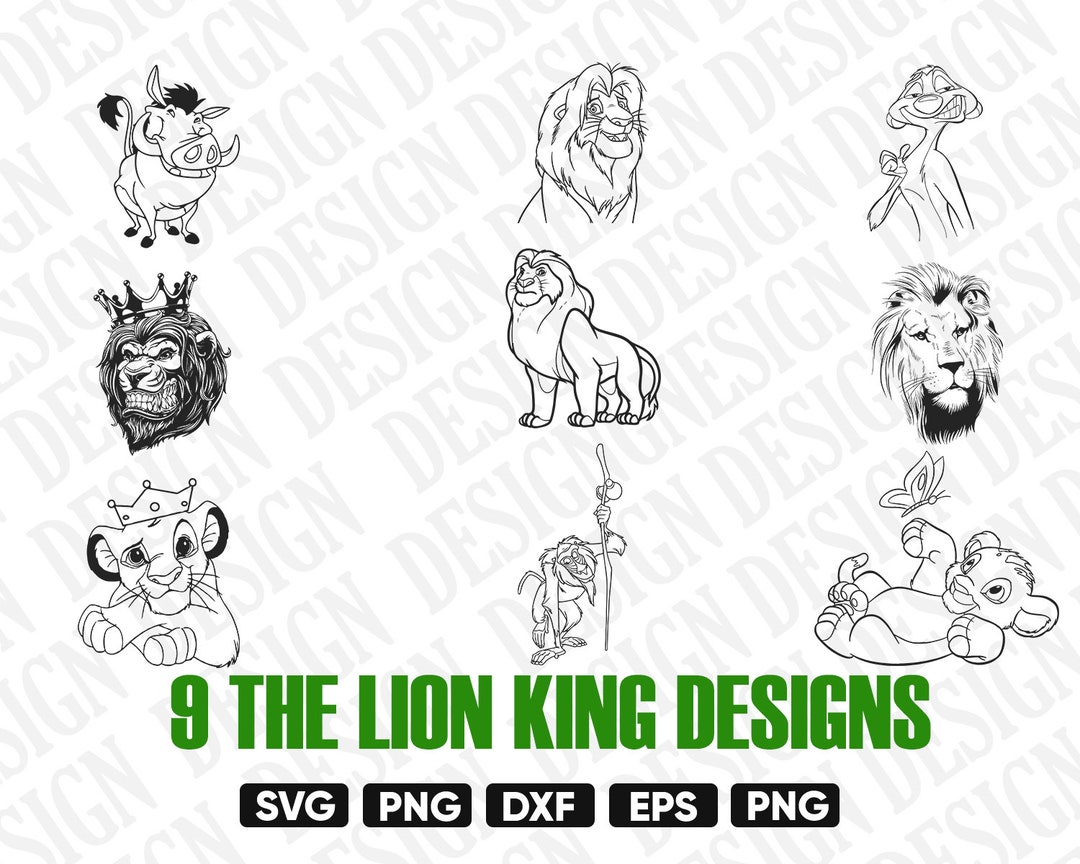 LION SVG, Simba Silhouette, Lion King Clipart, Cartoon Lion, Lion Svg ...