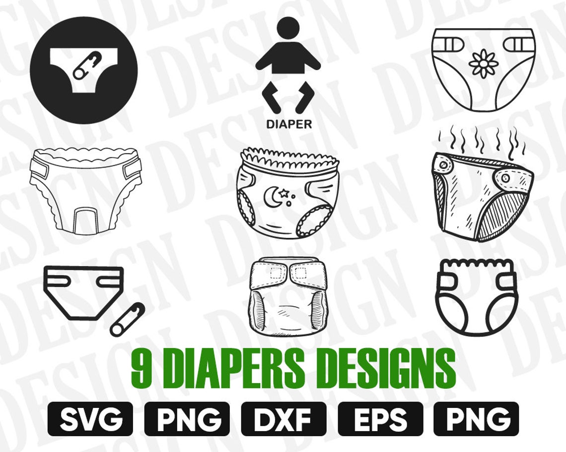 Diapers Svg Bundle Baby Diapers Svg Diapers Silhouette - Etsy