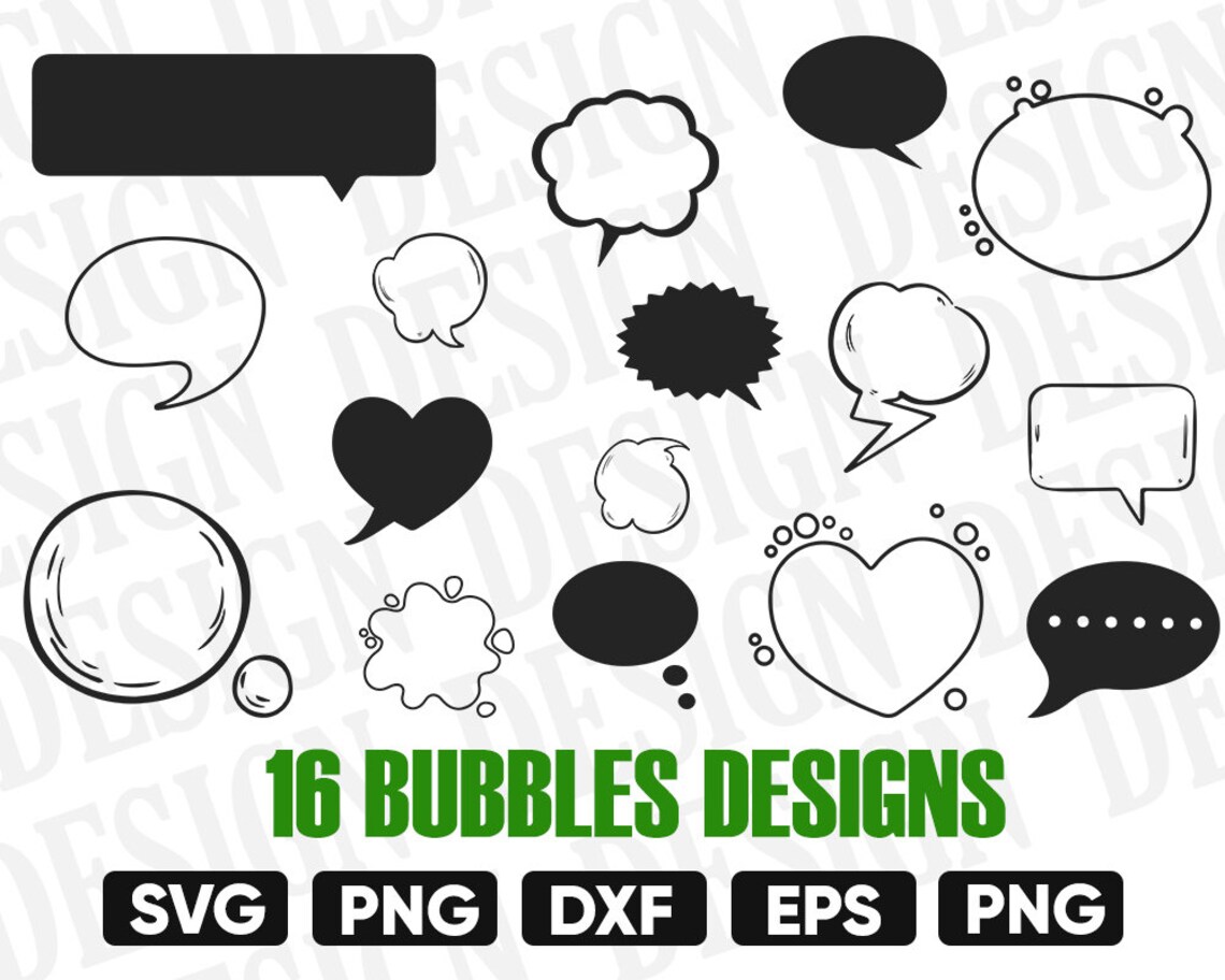 BUBBLES SVG Bubbles Vector Bubbles Clipart Speech Bubble - Etsy