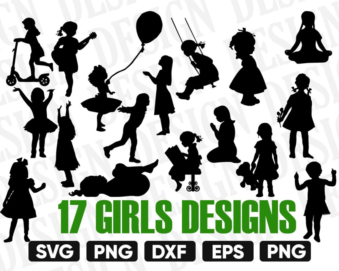 Girls Room Decor Svf Bundle Girls Silhouette Svg Daughter - Etsy