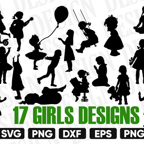 Girls Room Decor Svf Bundle Girls Silhouette Svg Daughter - Etsy