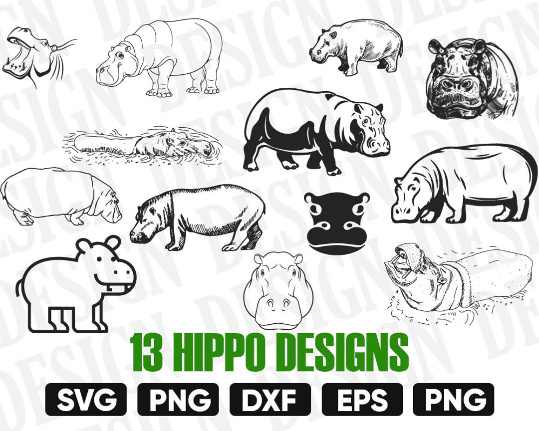 Hippo Svg, Hippo Clipart, Animal Svg, Zoo Svg, Hippo Face Svg, Hippo ...