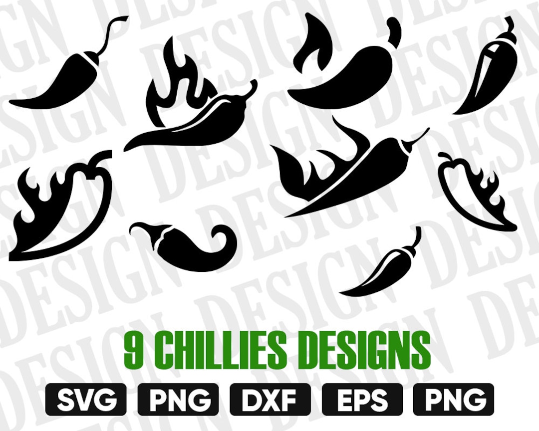 CHILLI SVG, Chilli Pepper Svg, Chilli Clipart, Chilli Silhouette ...