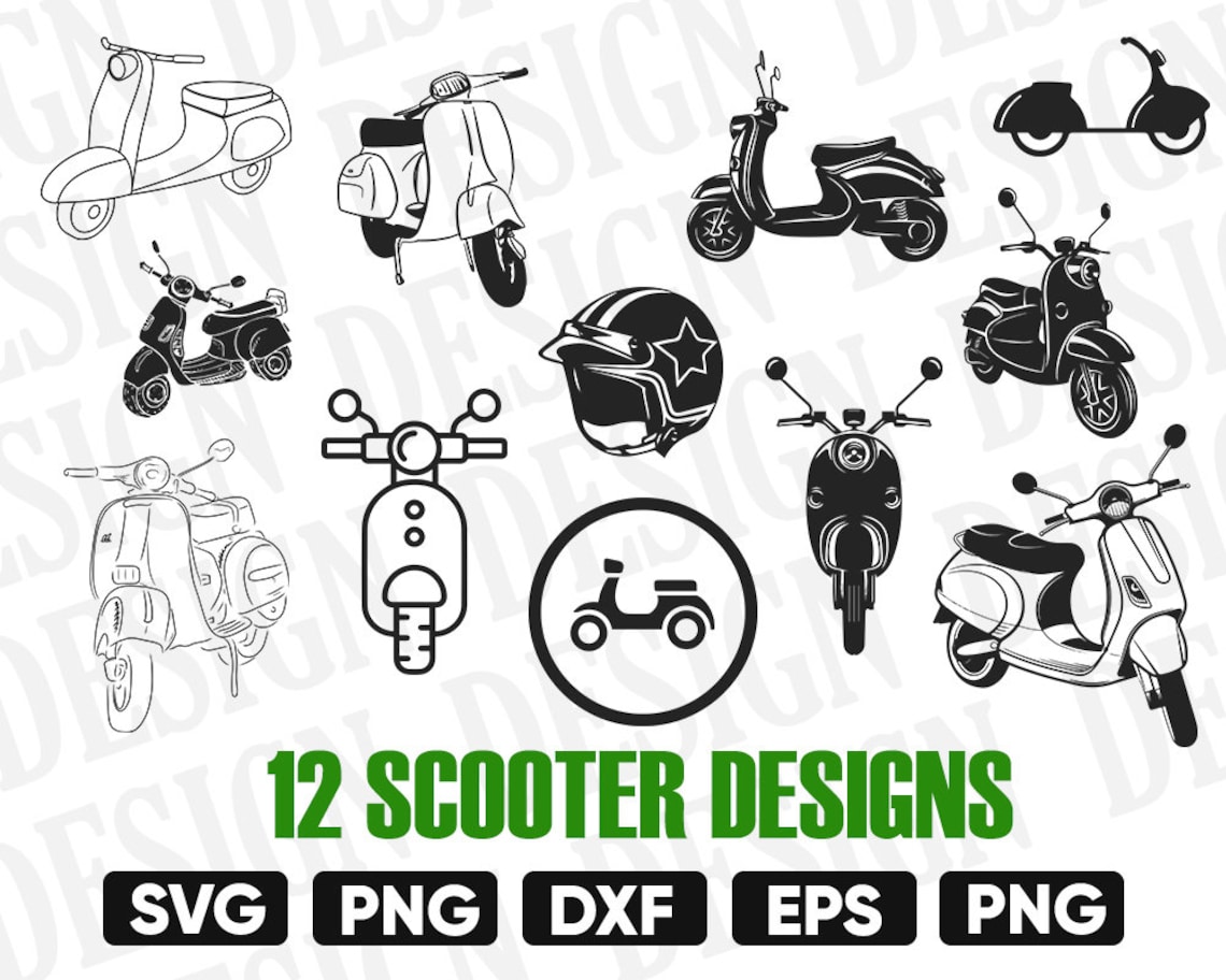 SCOOTER SVG Scooter Vector Scooter Silhouette Scooter - Etsy
