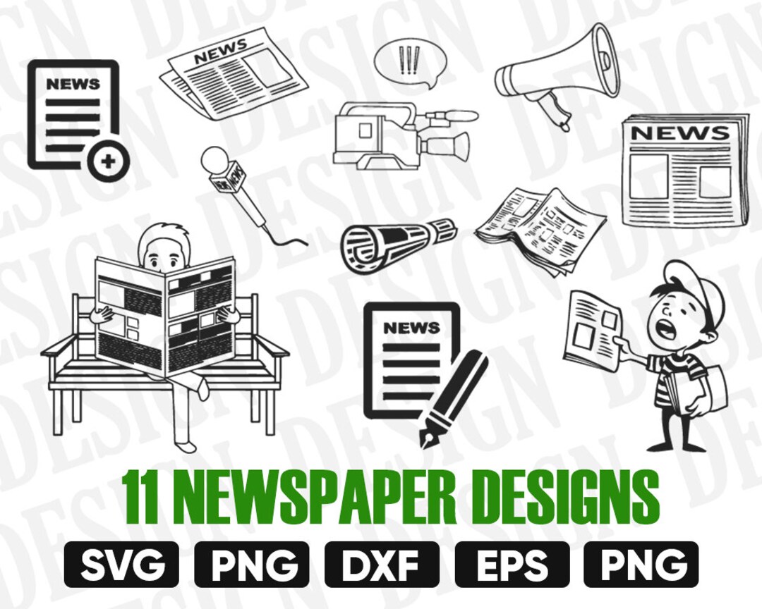 Newspaper Svg, Newspaper Clipart, Newspaper Svg, Newspaper Silhouette ...