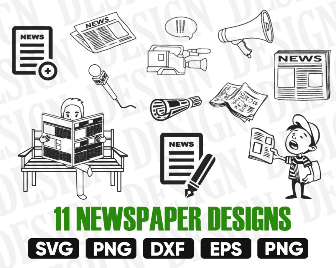 Newspaper svg newspaper clipart newspaper svg newspaper | Etsy