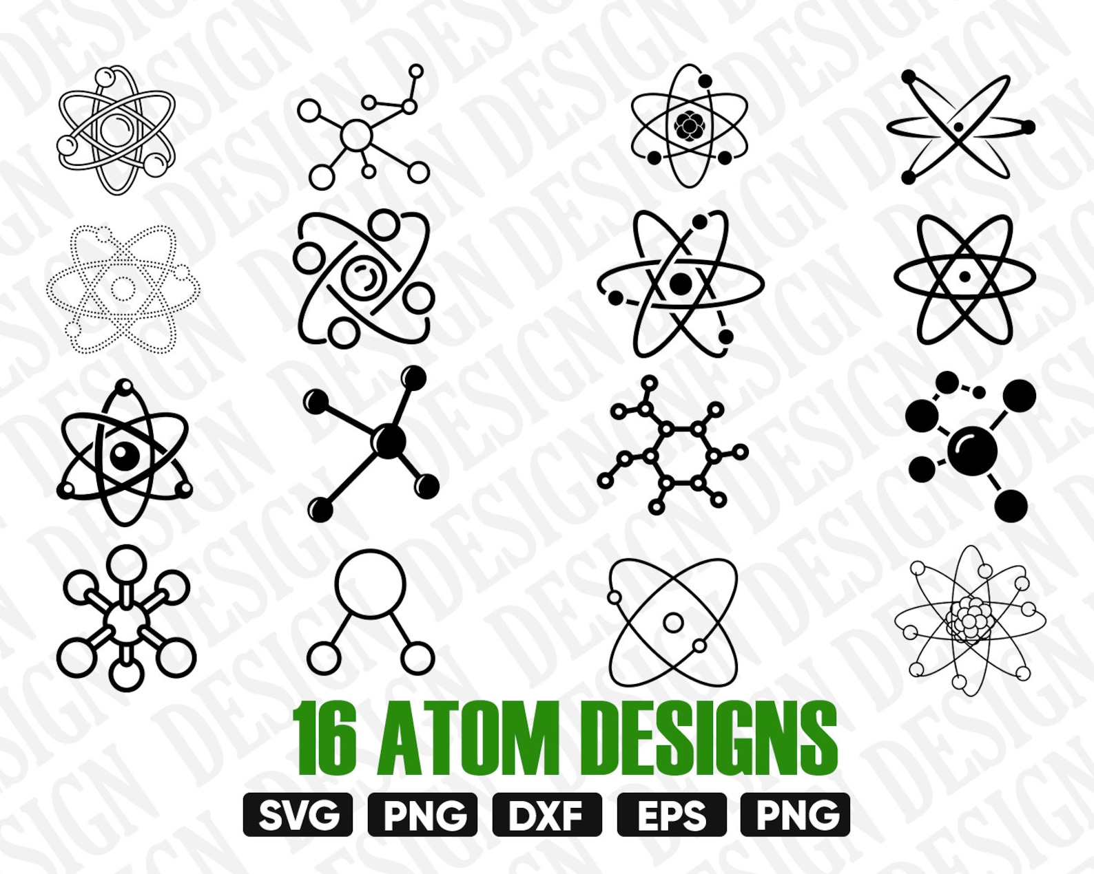 ATOM SVG, Atomic Vector, Atom Clipart, Science Svg, Science Silhouette ...