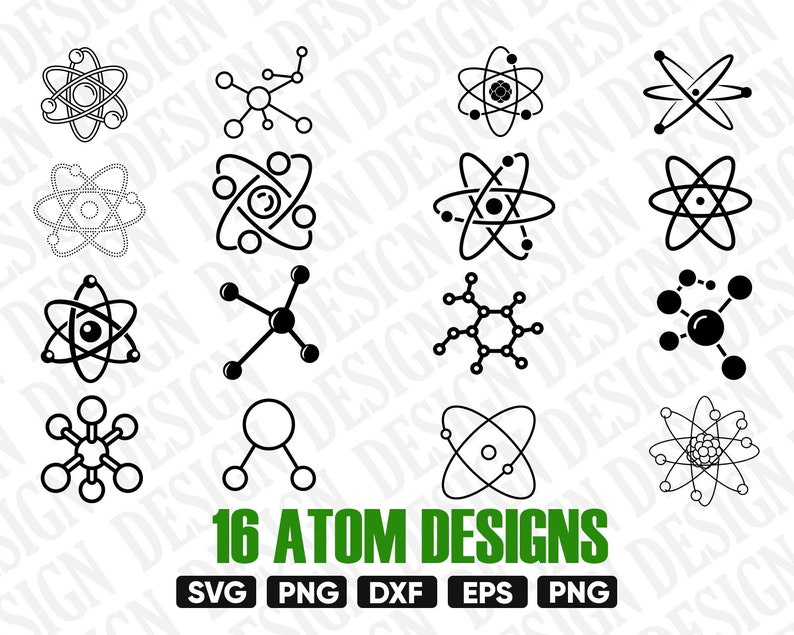 ATOM SVG, Atomic Vector, Atom Clipart, Science Svg, Science Silhouette ...