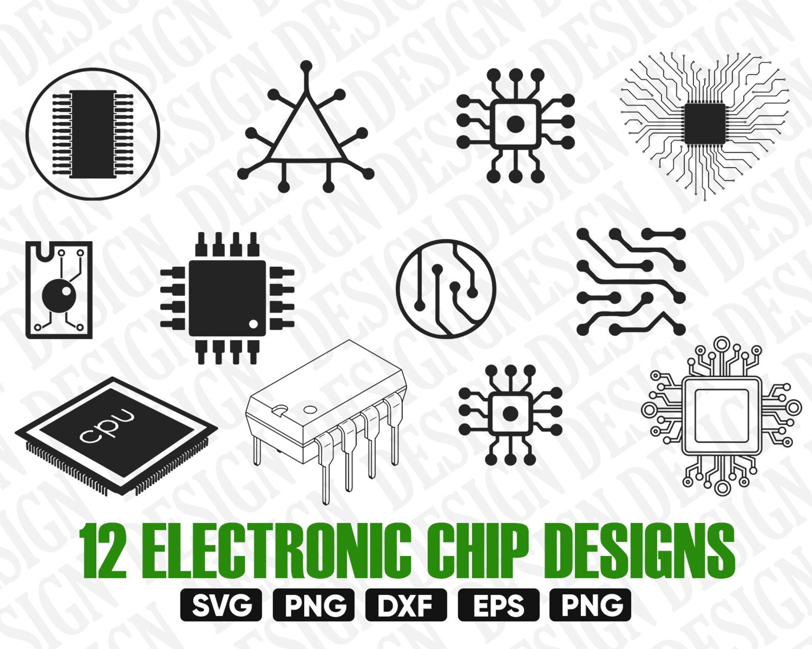 Electronic Chip Svg, Chip Svg, Electronic Chip SVG Bundle, Electronic ...