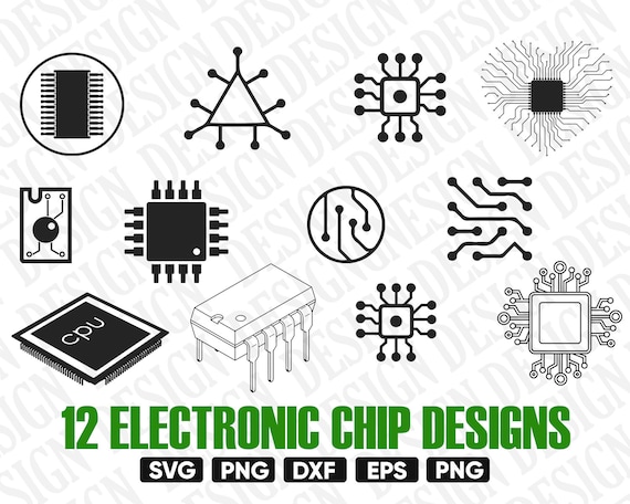 Electronic Chip Svg Chip Svg Electronic Chip SVG Bundle | Etsy