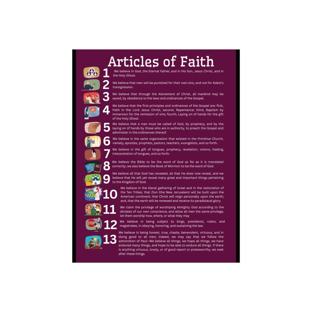 Articles of Faith Fine Art Poster | Spiritual Wall Decor for Home, LDS Art, Articles of Faith ...