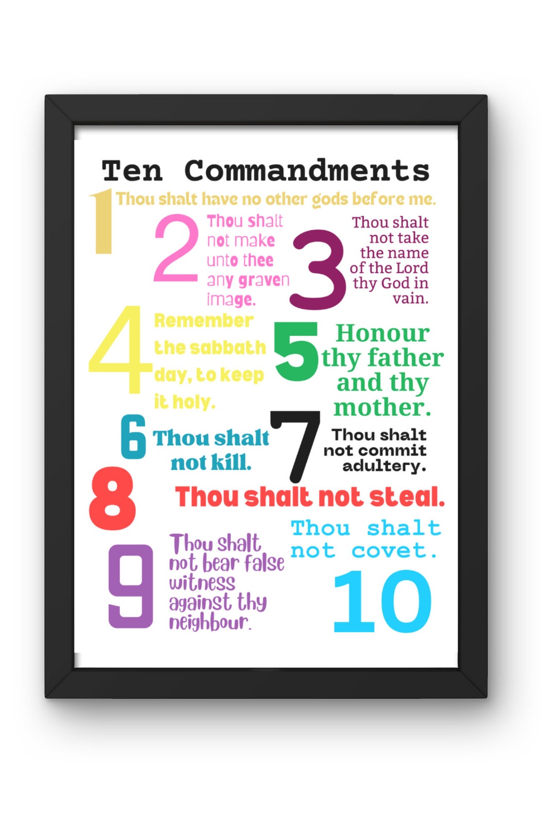 The Ten Commandments Children's Scripture Display Poster - Etsy