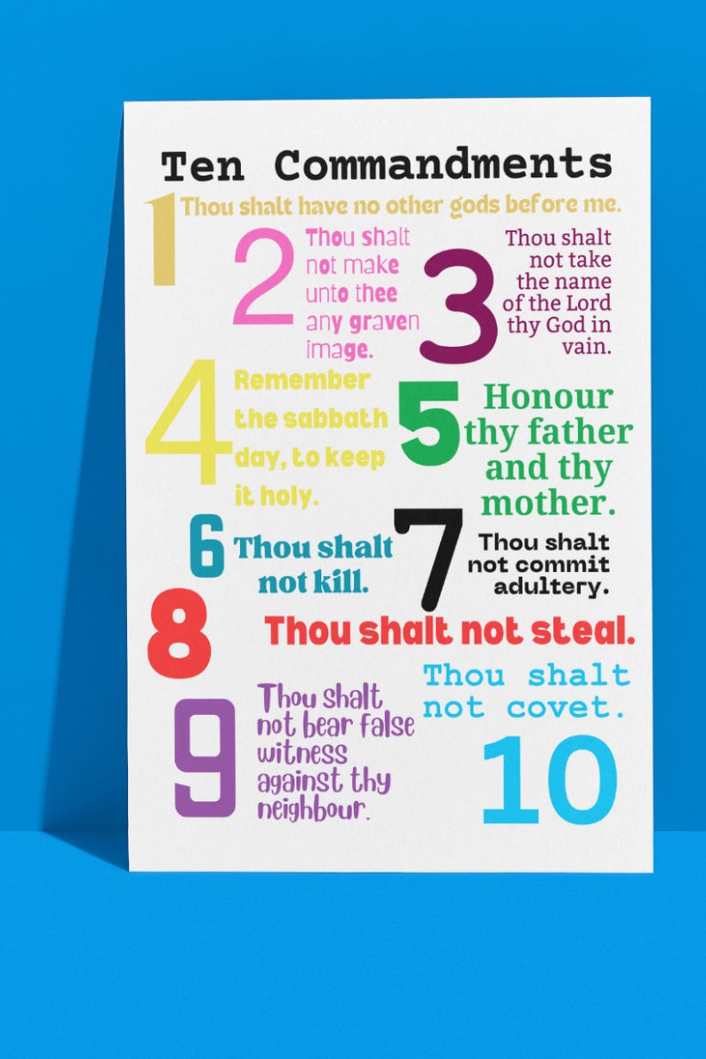 The Ten Commandments Children's Scripture Display Poster - Etsy
