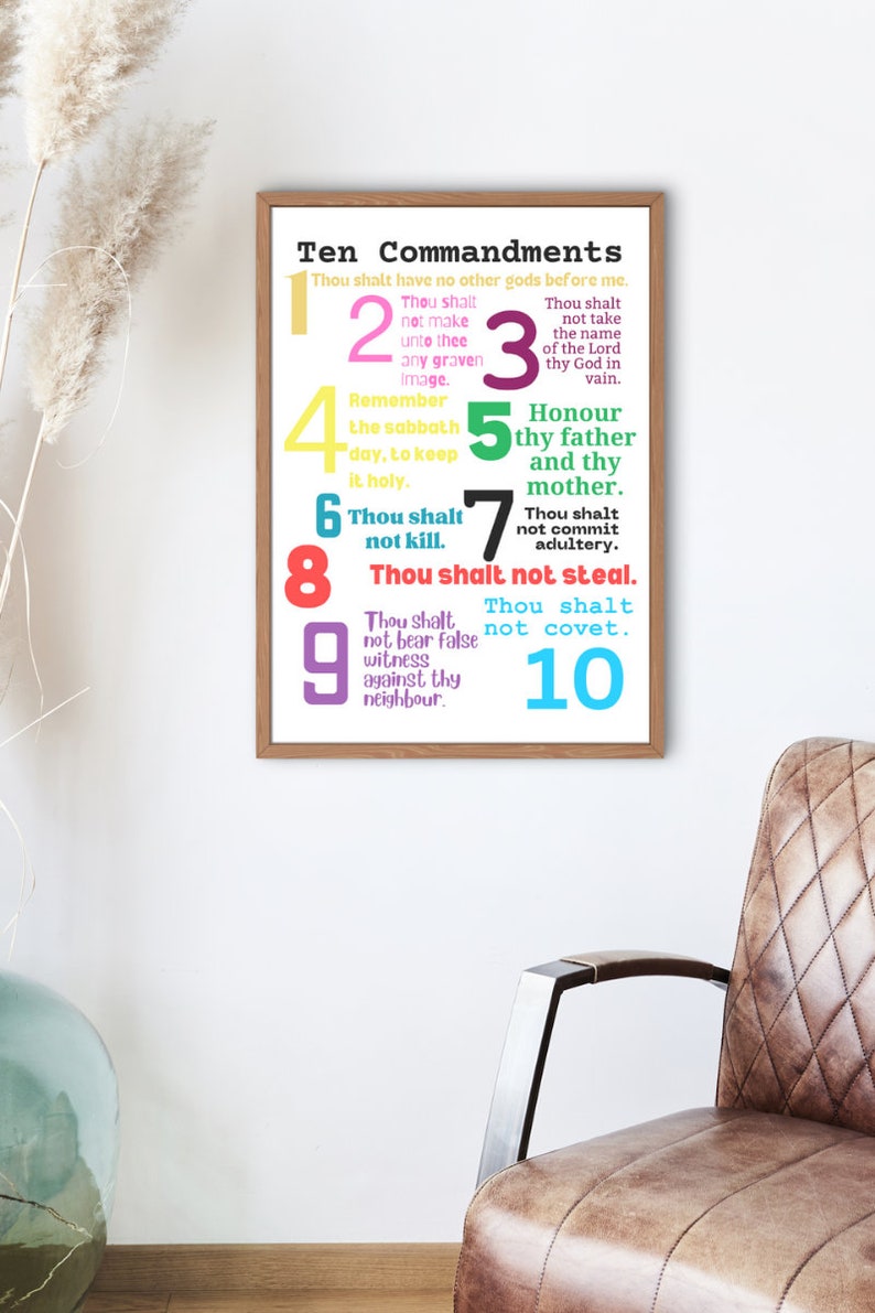 The Ten Commandments Children's Scripture Display Poster - Etsy