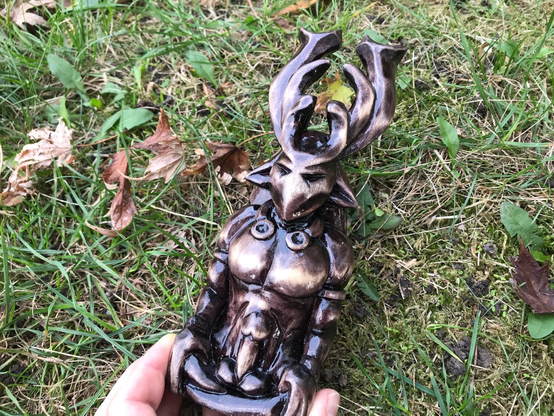 Cernunnos, Cernun, Celtic, Wood Horned God, Wiccan, Druid, Witchcraft Altar, Statue, Pagan God ...