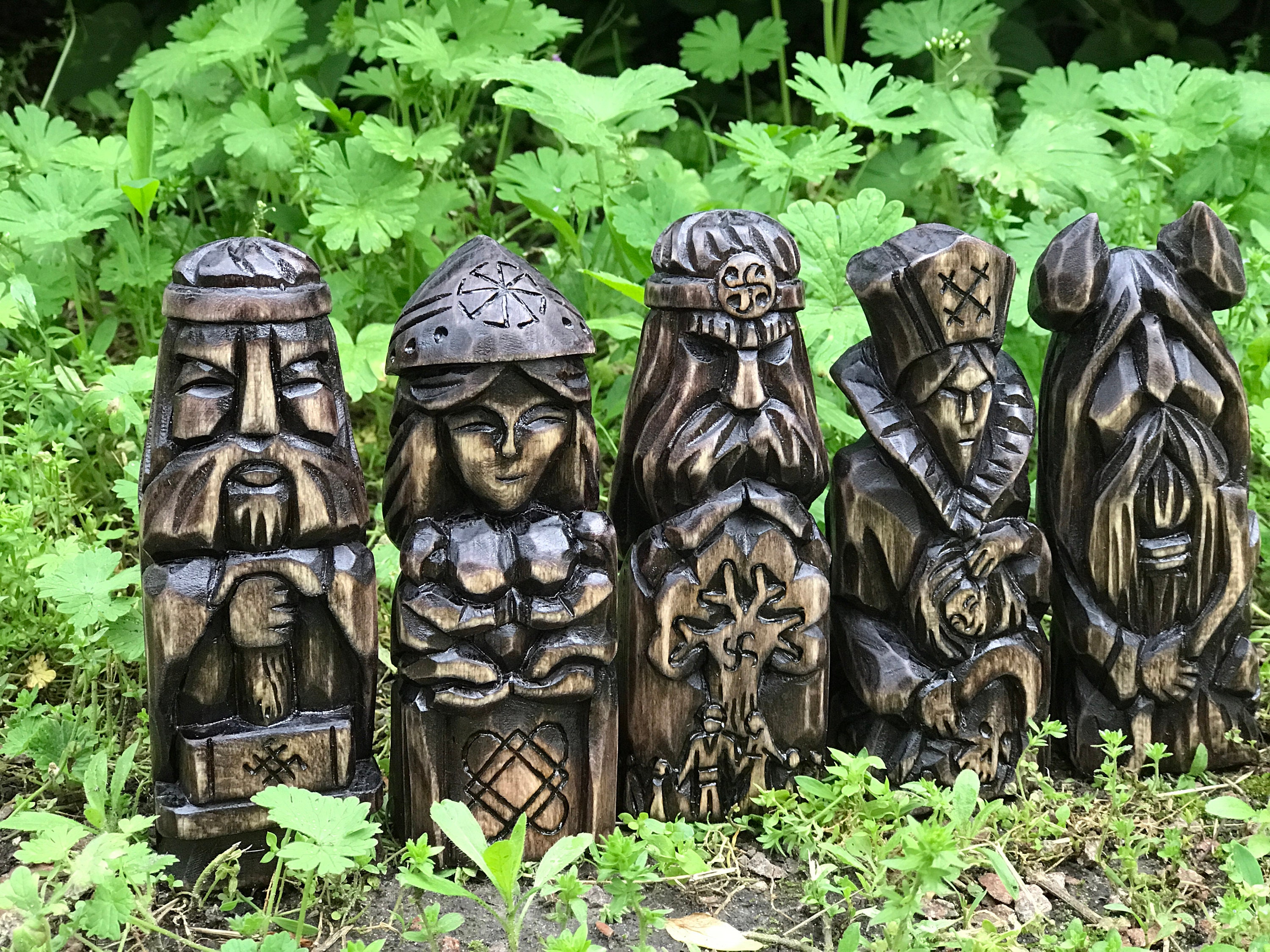 Slavic Pagan Gods Rod, Svarog, Lada, Veles, Mara. Hand Carved,slavic ...