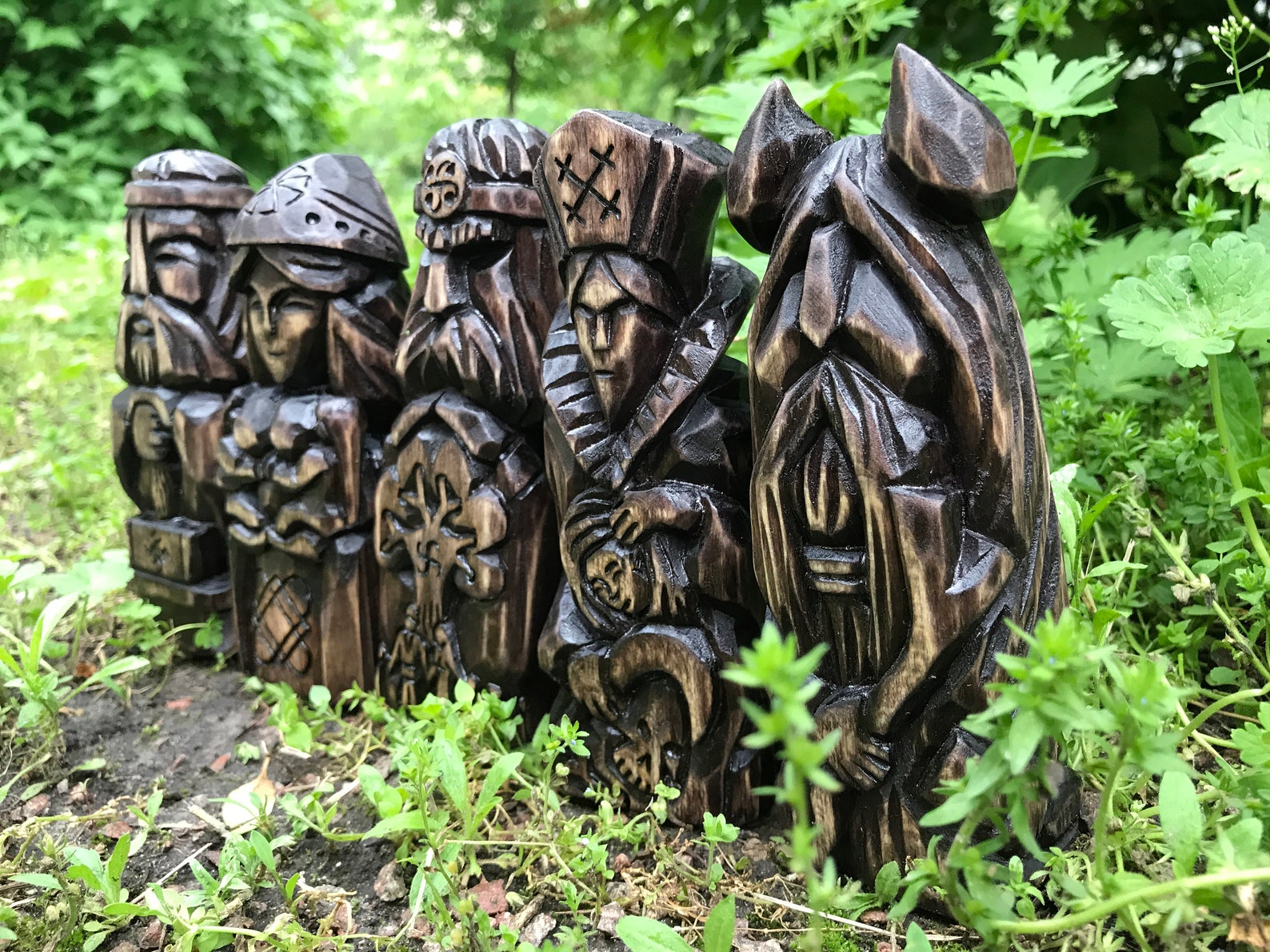 Slavic Pagan Gods Rod, Svarog, Lada, Veles, Mara. Hand Carved,slavic ...