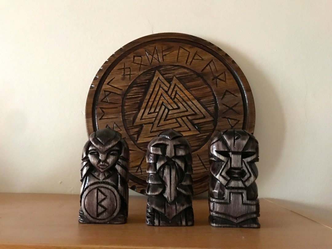 Odinn, Freyja & Thor + Altar VALKNUT, Scandinavian Gods - Etsy