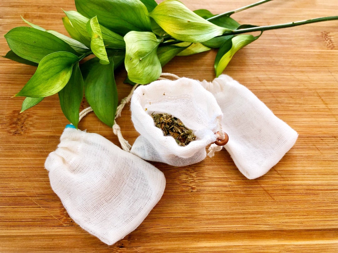 Reusable Tea Bag- Organic Unbleached Cotton and Cord- Washable and Eco ...
