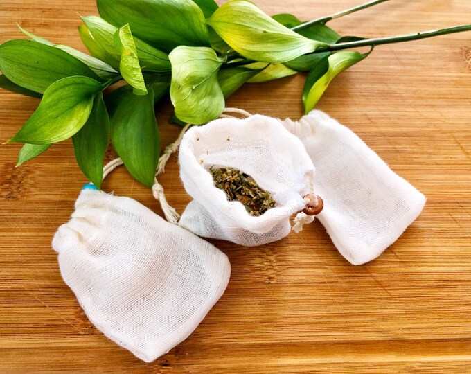 Reusable Tea Bag- Organic Unbleached Cotton and Cord- Washable and Eco ...