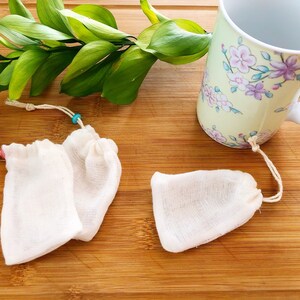 Reusable Tea Bag- Organic Unbleached Cotton and Cord- Washable and Eco ...