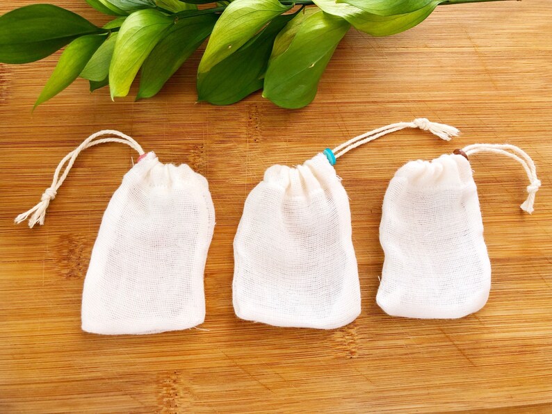Reusable Tea Bag Organic Unbleached Cotton and Cord Washable - Etsy