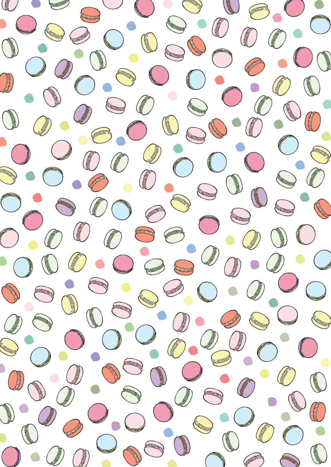 Macaron Wrapping Paper With Two FREE Gift Tags - Etsy