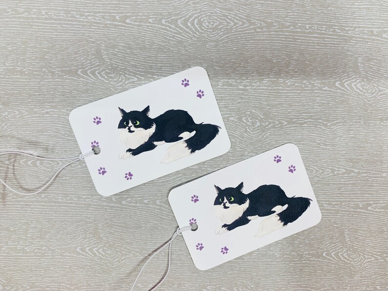 Cute Cat Gift Tags X 6 in a Pack. Printed on 300gsm Board in Full ...