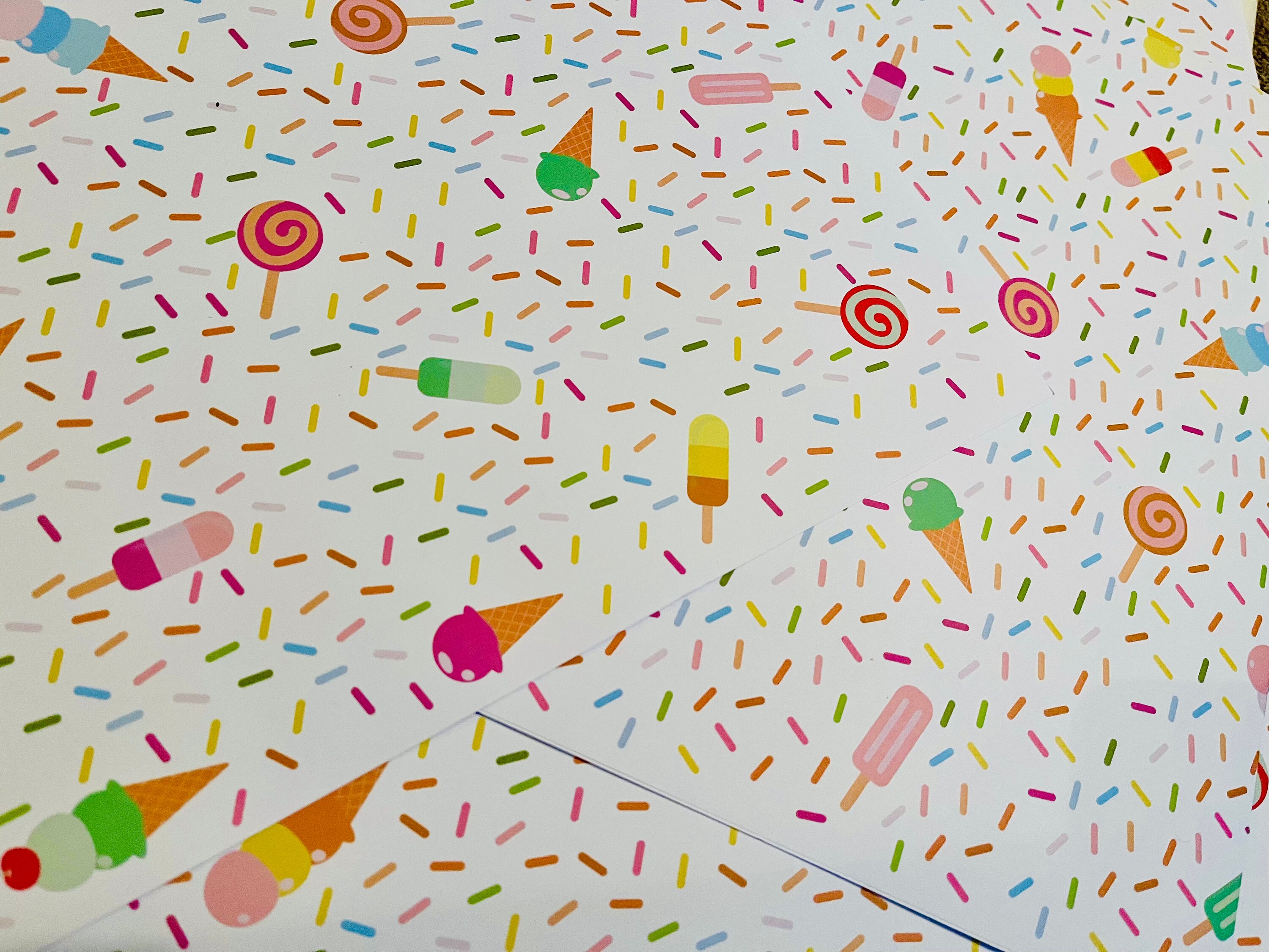 Ice Cream Wrapping Paper and Two FREE Gift Tags - Etsy UK