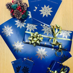 Luxury Gold Foil Star Wrapping Paper With FREE Gift Tags, Perfect for ...