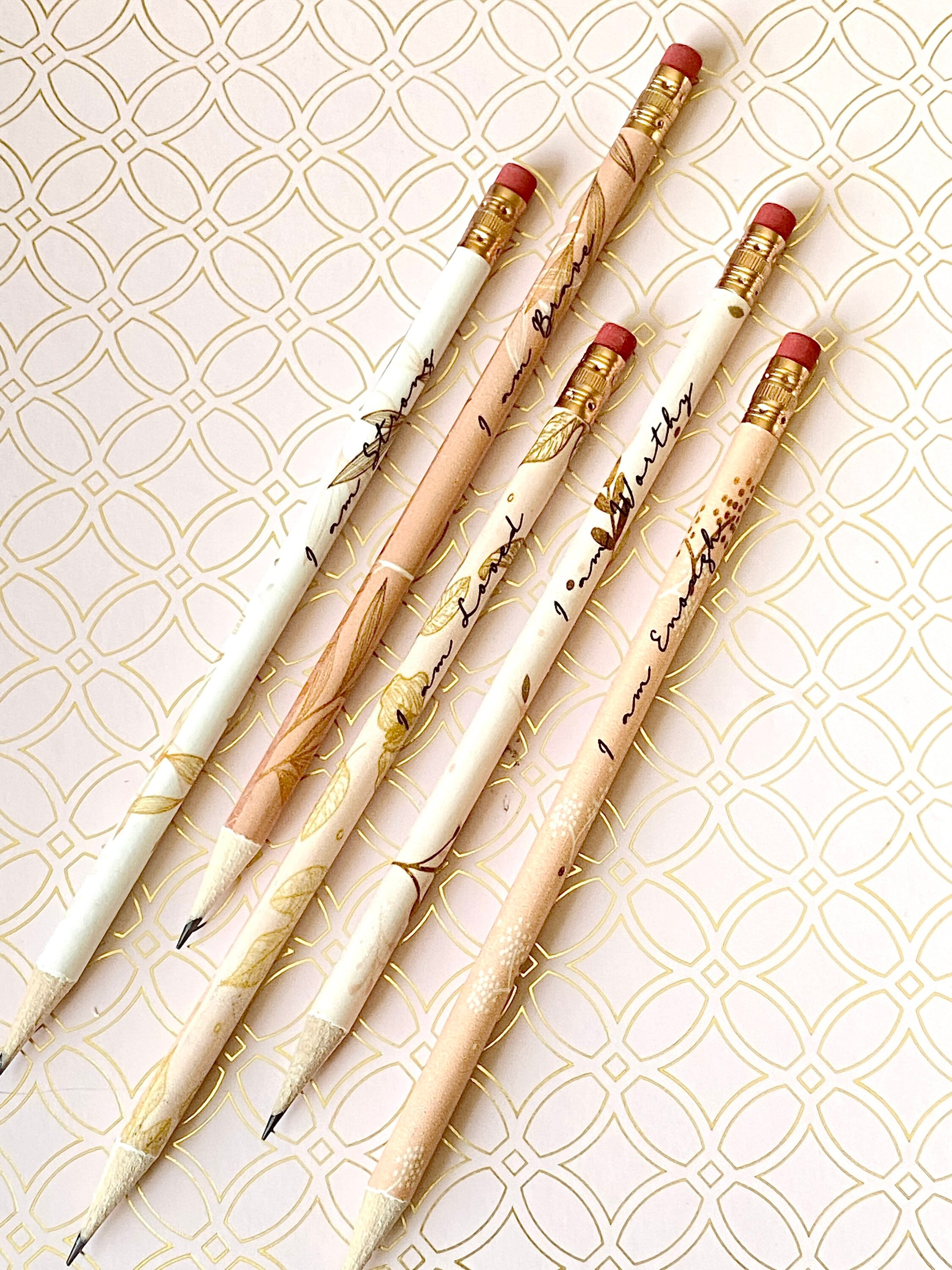Boho Pencils Encouragement Quotes Custom Pencils Gift | Etsy