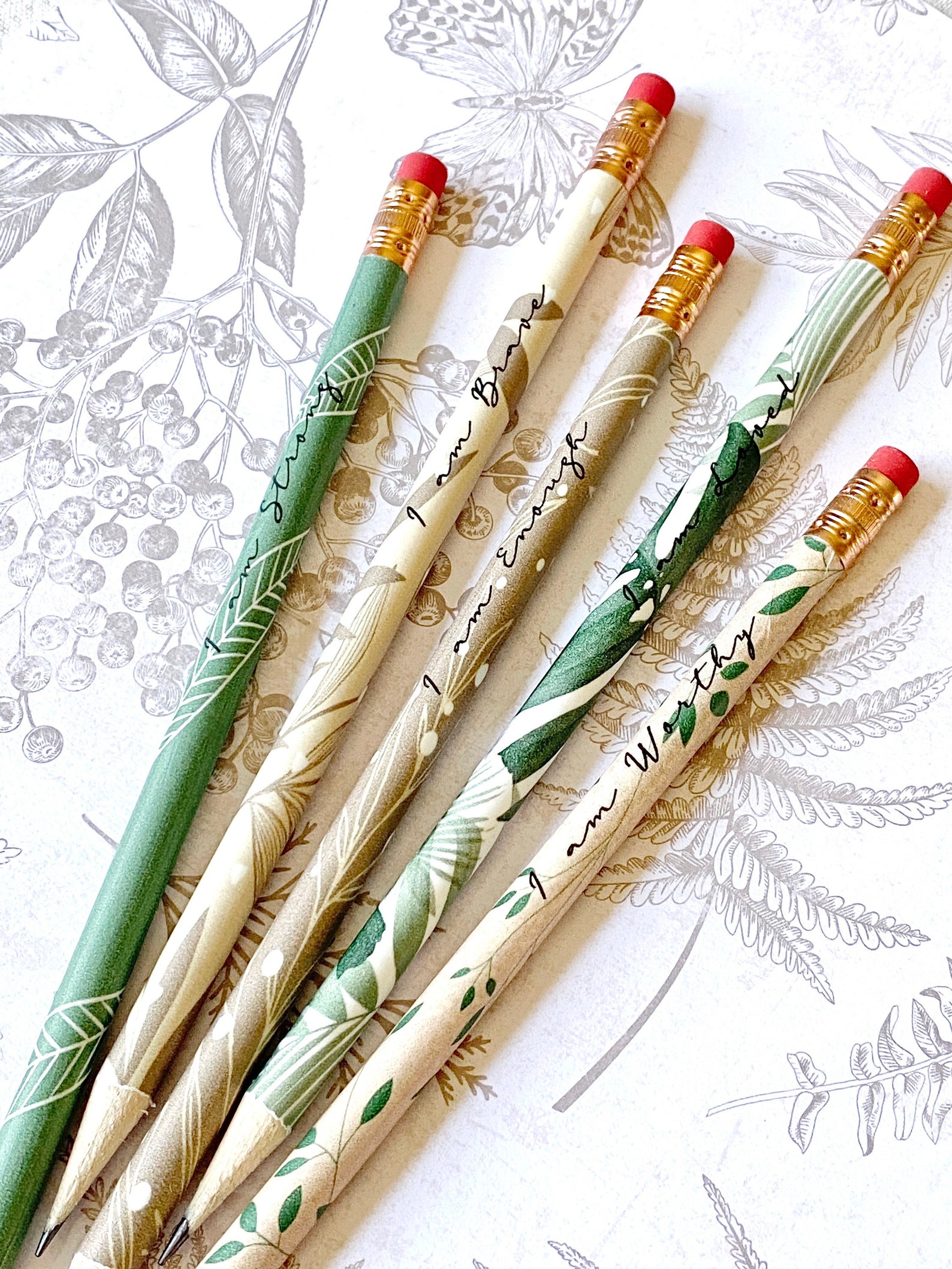 Boho Pencils Custom Pencils Encouragement Quotes Boho - Etsy