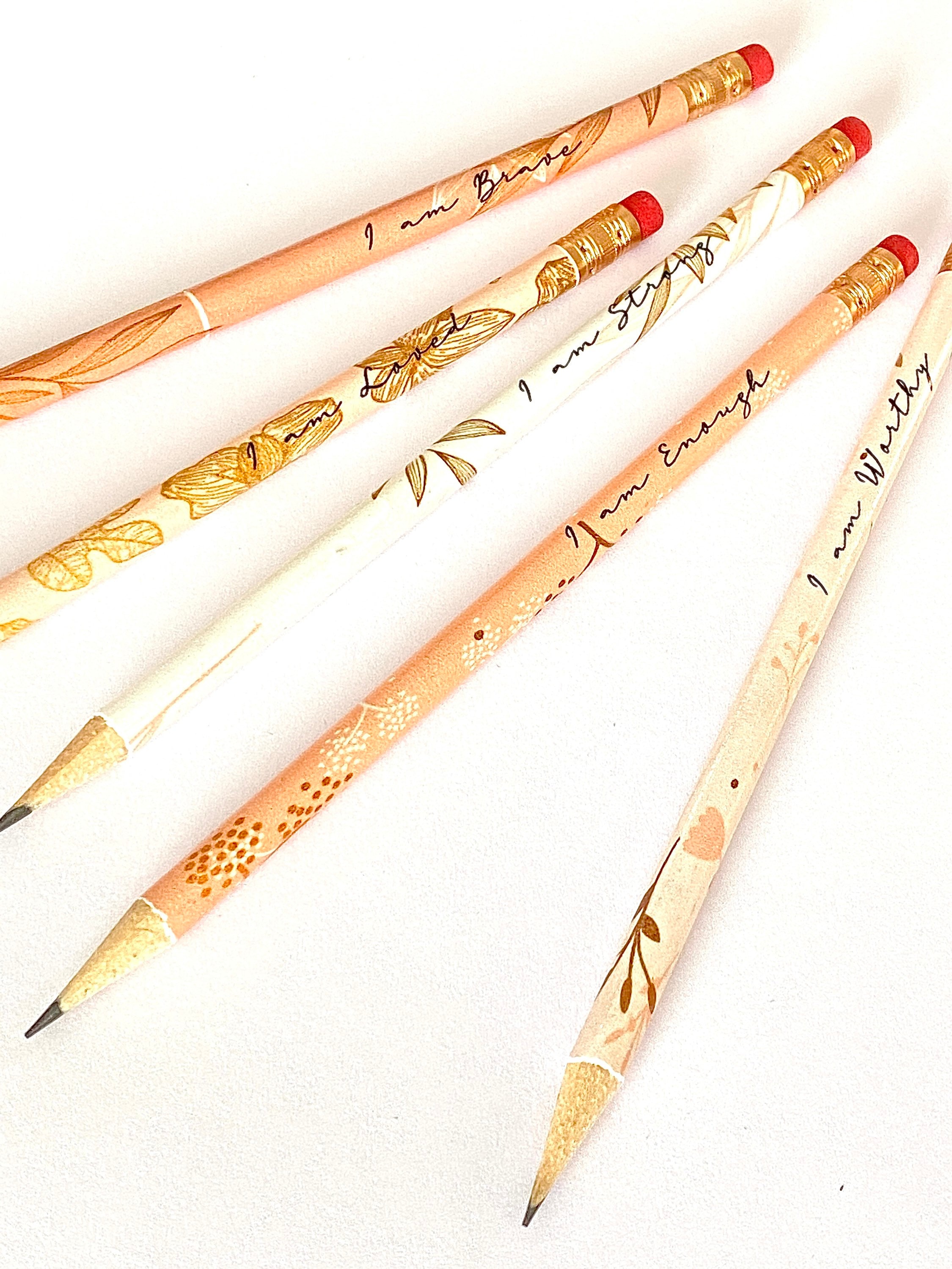 Boho Pencils Encouragement Quotes Custom Pencils Gift | Etsy