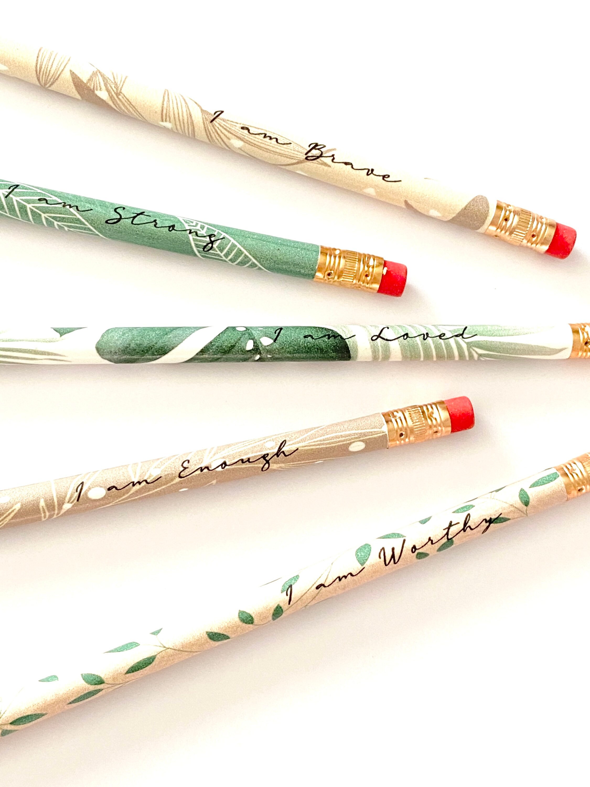 Boho Pencils Custom Pencils Encouragement Quotes Boho - Etsy