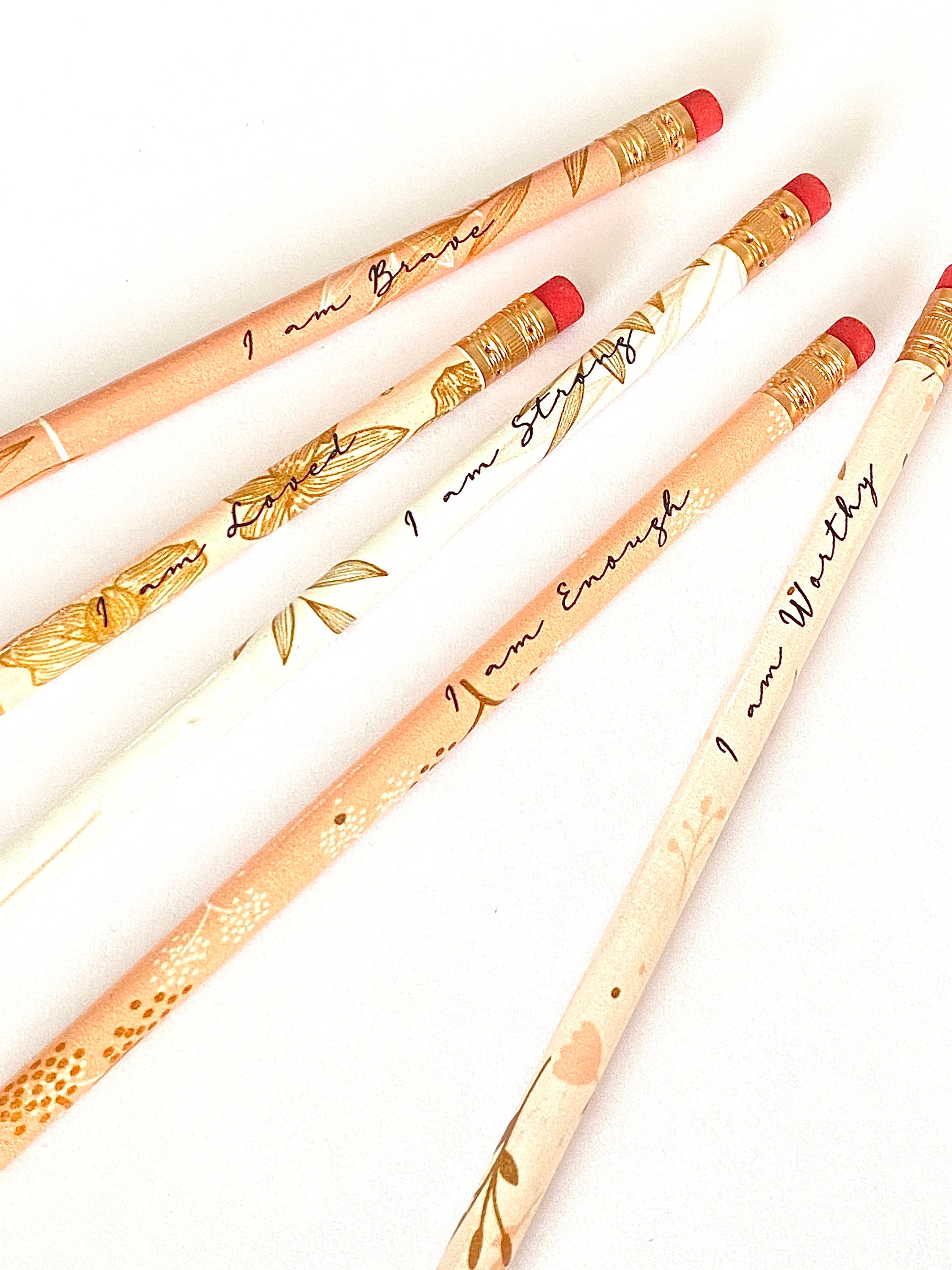 Boho Pencils Encouragement Quotes Custom Pencils Gift | Etsy